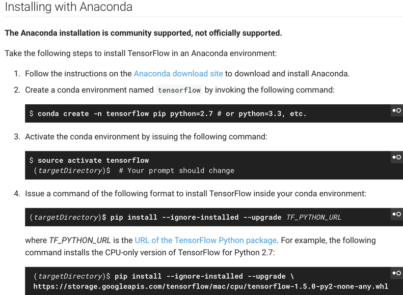 mac 使用 anaconda 安装 tensorflow - 作业部落 Cmd Markdown 编辑阅读器